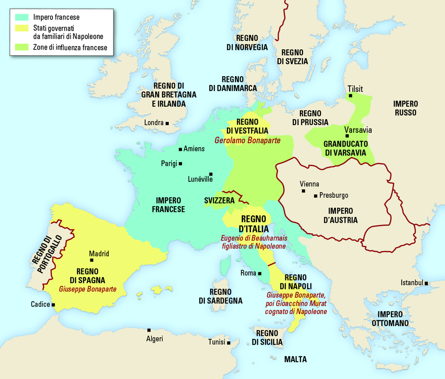 L'impero di Napoleone nel 1812